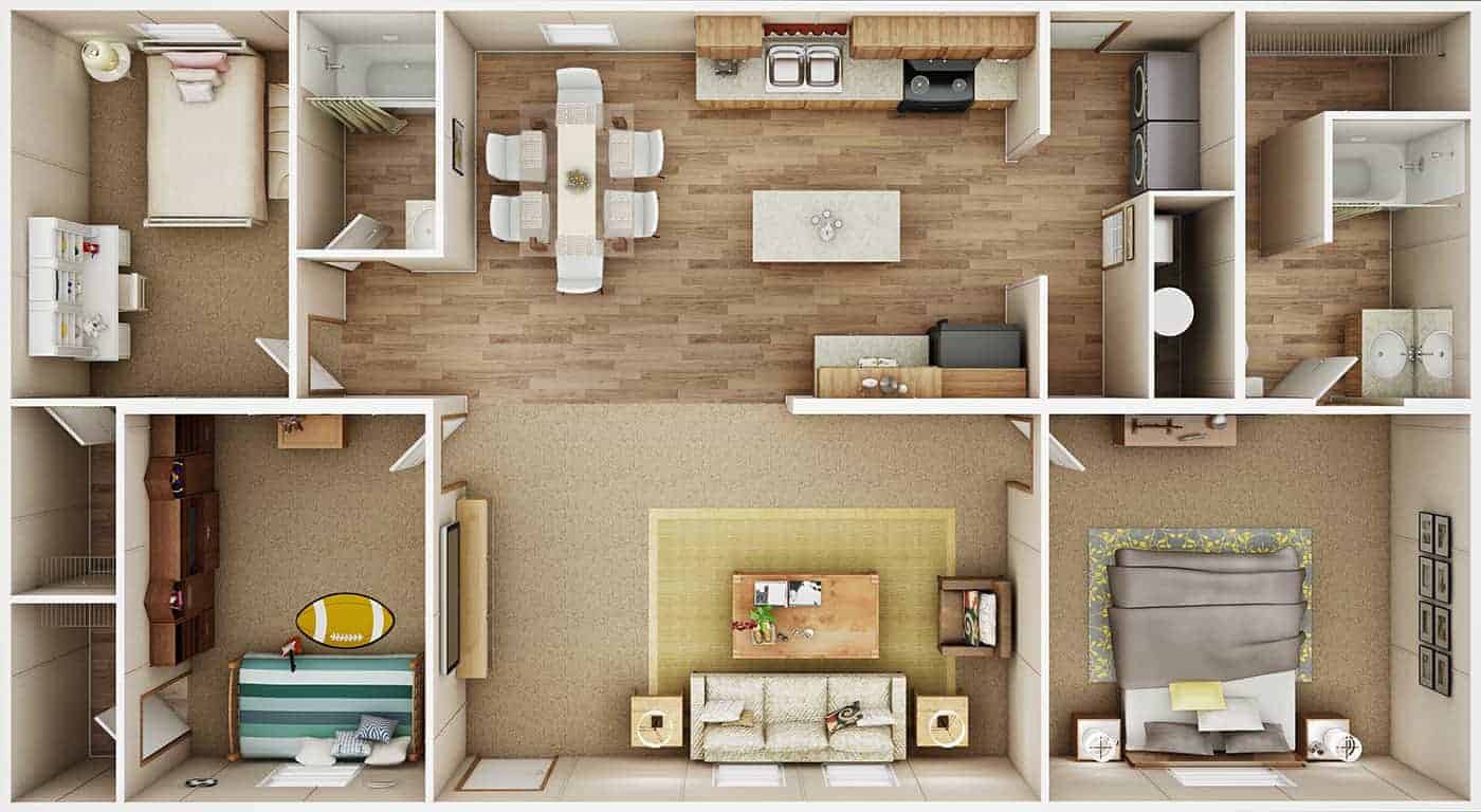 Small Double Wide Mobile Homes | Braustin Homes